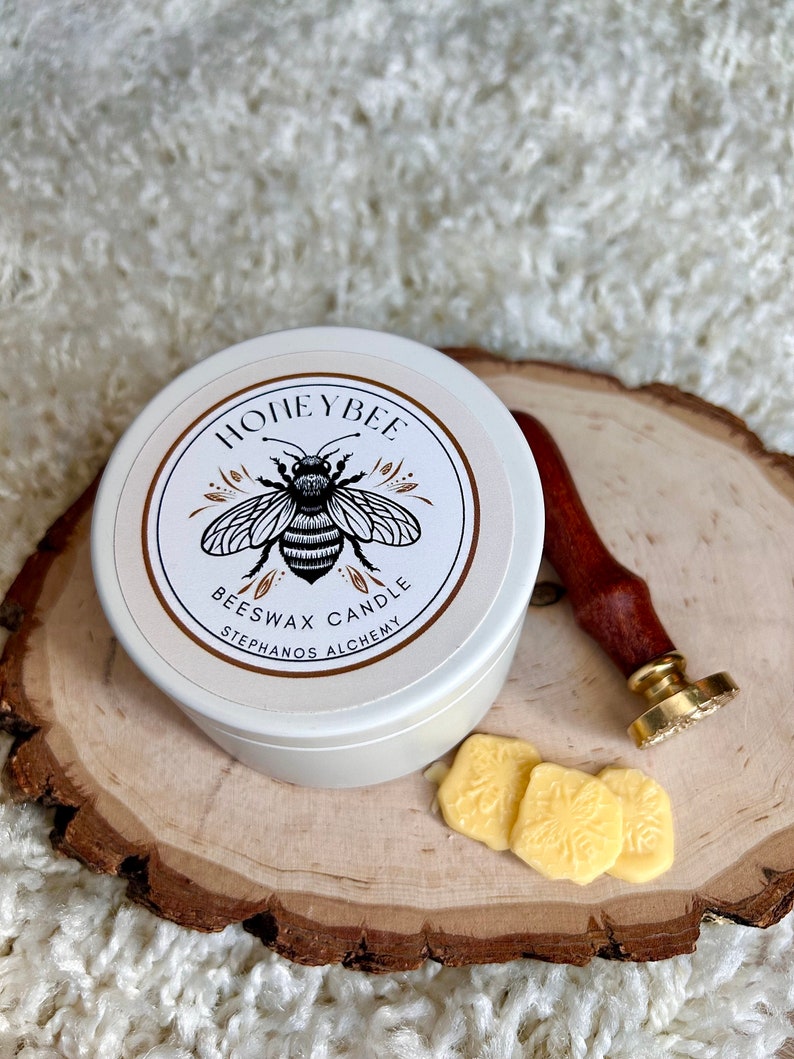 Honey Bee Candle: Soy and Beeswax Blend With Wood Wick (5 Oz) - Etsy