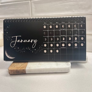 Moon Calendar 2024 desk Decor Moon Phases Office Calendar Lunar ...