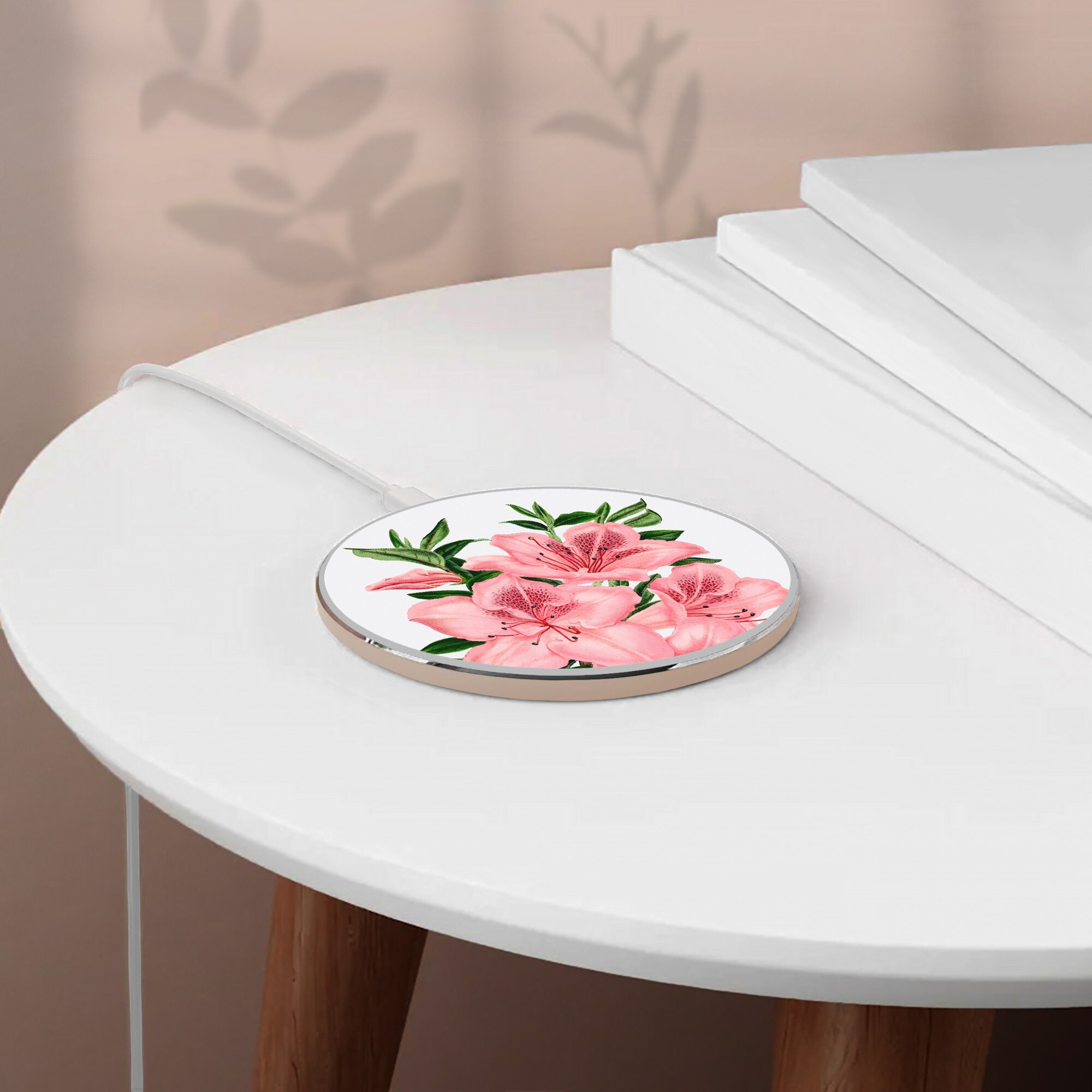 Floral, Slim Wireless Charger, Aesthetic Flower Charging Station Fits ...