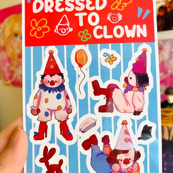 Clown Sticker Sheet - Etsy