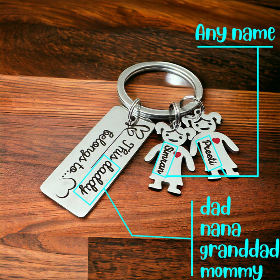 Personalised Family Keyring | Engraved Charm, Mother's/father's Day ...