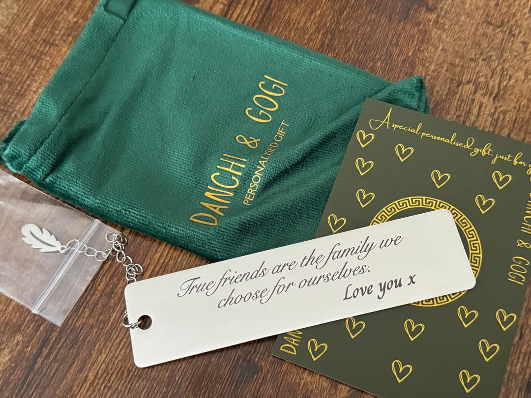 Personalised Metal Bookmark, Custom Engraved Bookmark, Engraved Quote ...