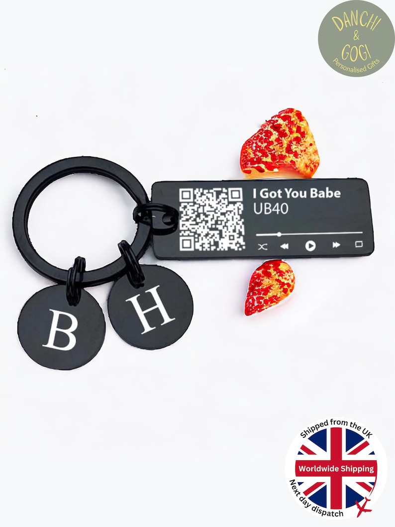 QR Code Music Keychain Youtube Song Video Keychain Personalised Gift ...
