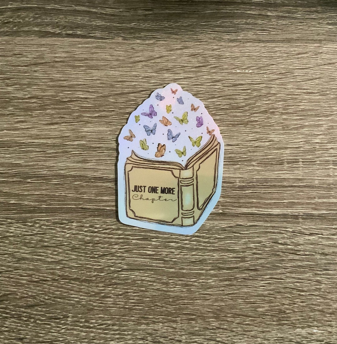 Bookworm Holographic Sticker: Open Book & Butterflies - Etsy