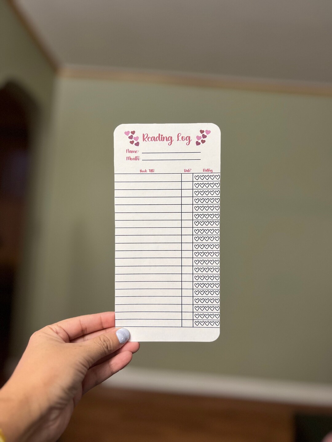 Reading Log, Library Card Log Bookmark, Monthly Reading, Tbr Bookmark ...