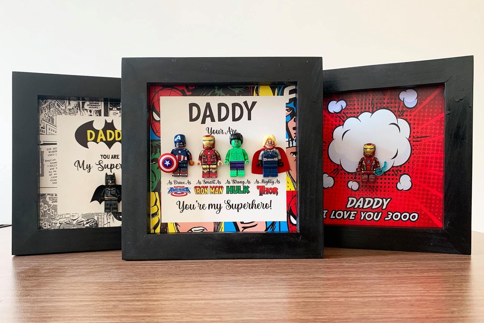 Gifts for Dad: Set of 4 Superhero Figures Personalised - Etsy