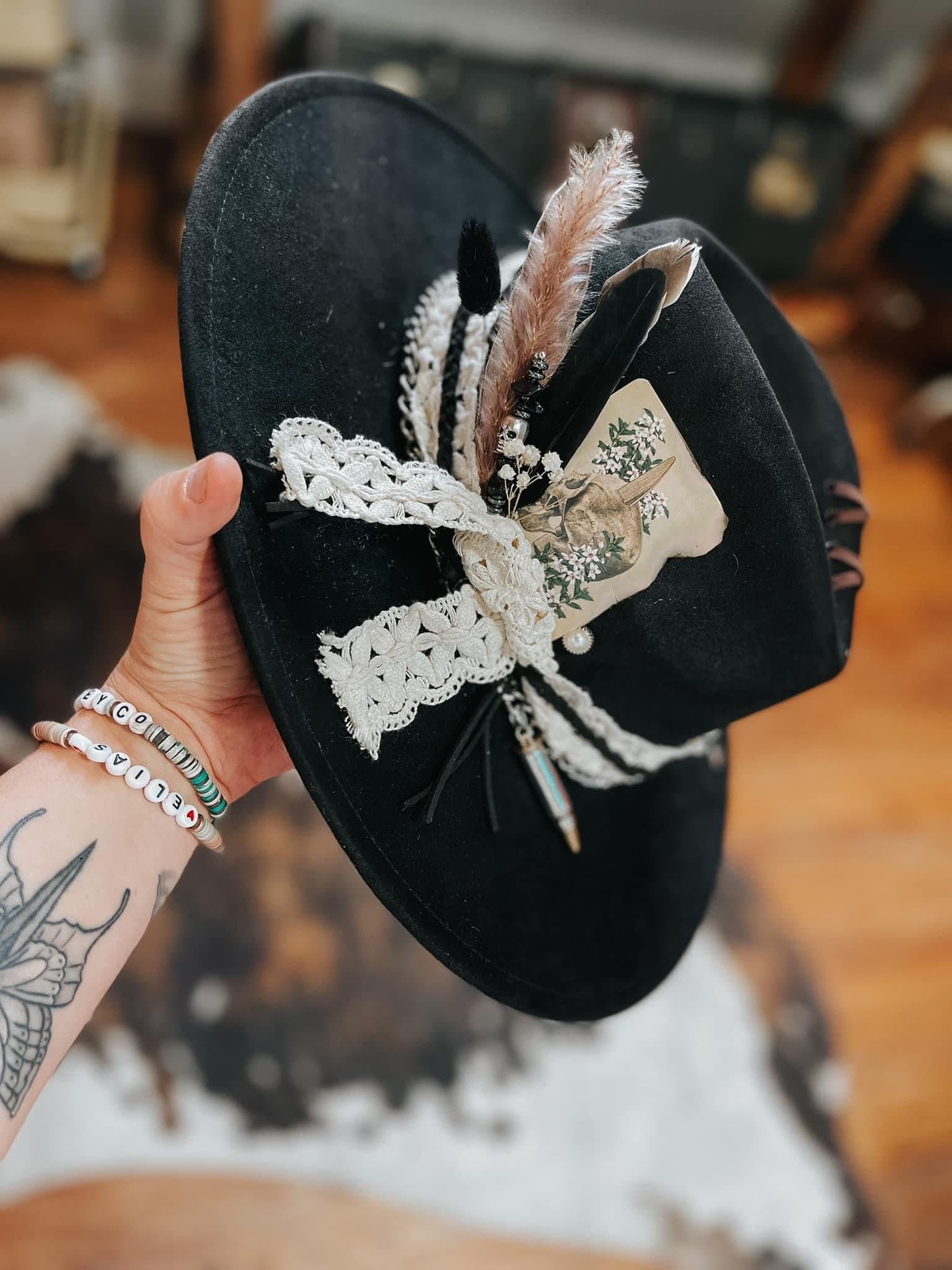 Black Goth Grunge Fedora Hat | Cowgirl, Lainey Wilson, Yallternative ...