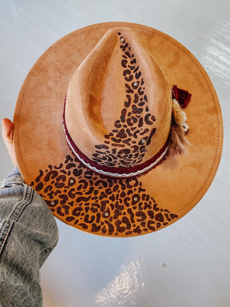 Bling Cheetah Leopard Print Custom Wide Brim Fedora Hat | Lainey Wilson ...