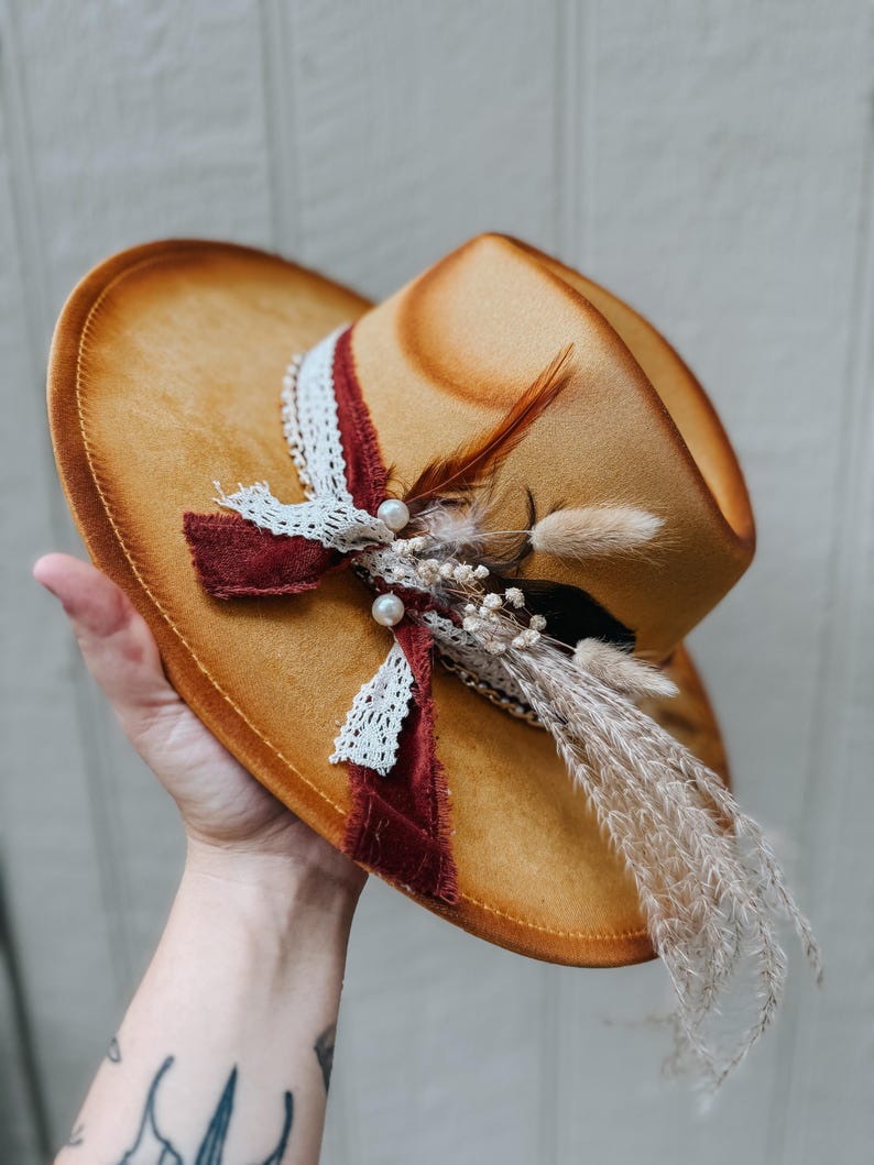 Fall Themed Wide Brim Fedora Hat | Halloween Fall Lainey Wilson Spooky ...