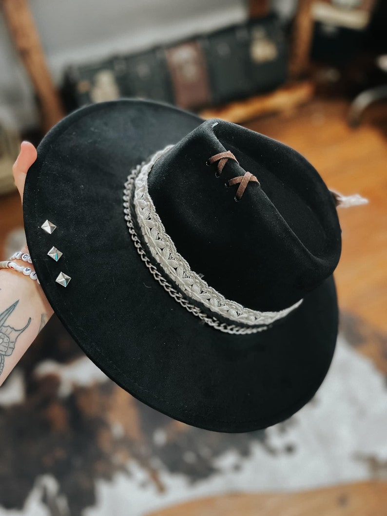 Black Goth Grunge Fedora Hat | Cowgirl, Lainey Wilson, Yallternative ...