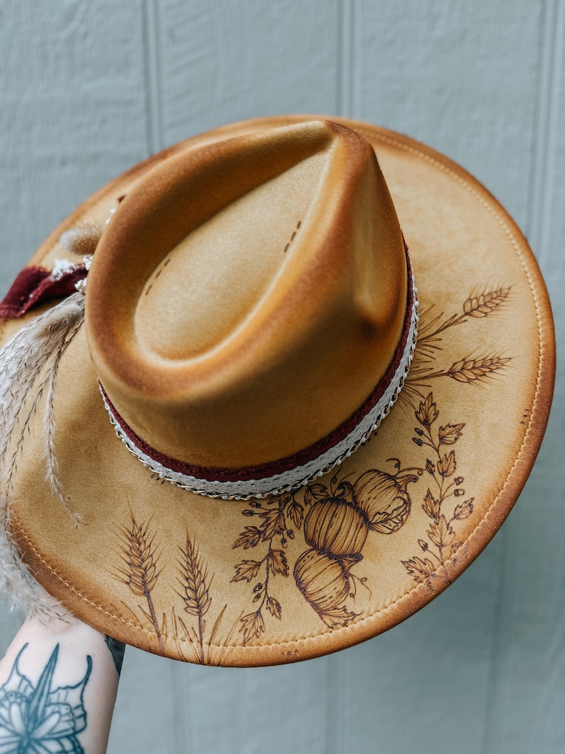 Fall Themed Wide Brim Fedora Hat | Halloween Fall Lainey Wilson Spooky ...