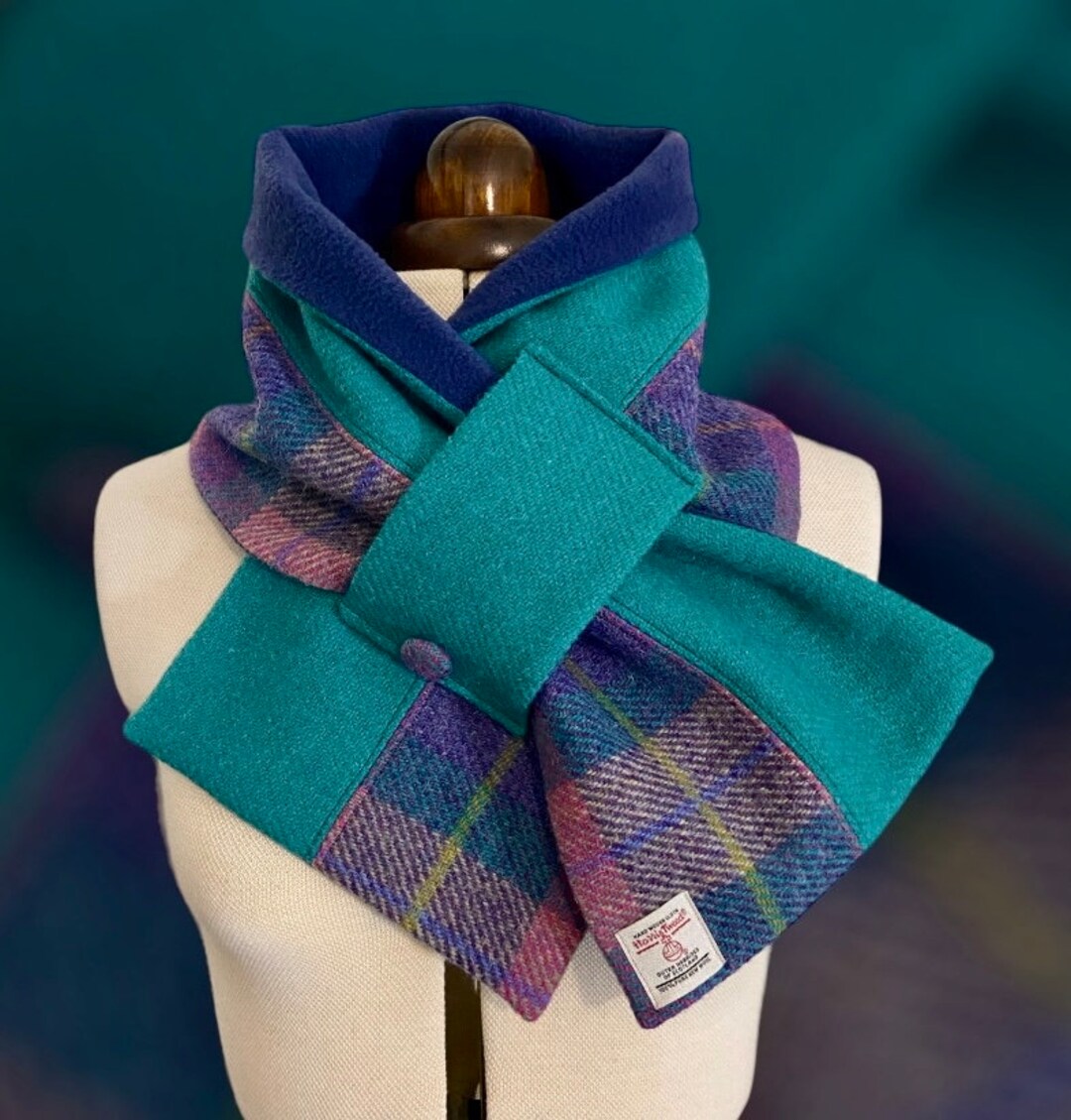 Harris Tweed Cross-over Neck Warmer Pure Wool Tweed Split - Etsy