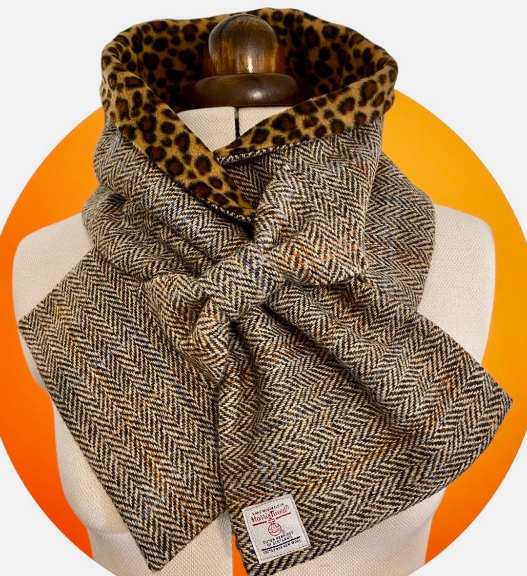 Harris Tweed Neck Warmer, Pure Wool Tweed Scarf, Stylish Natural ...