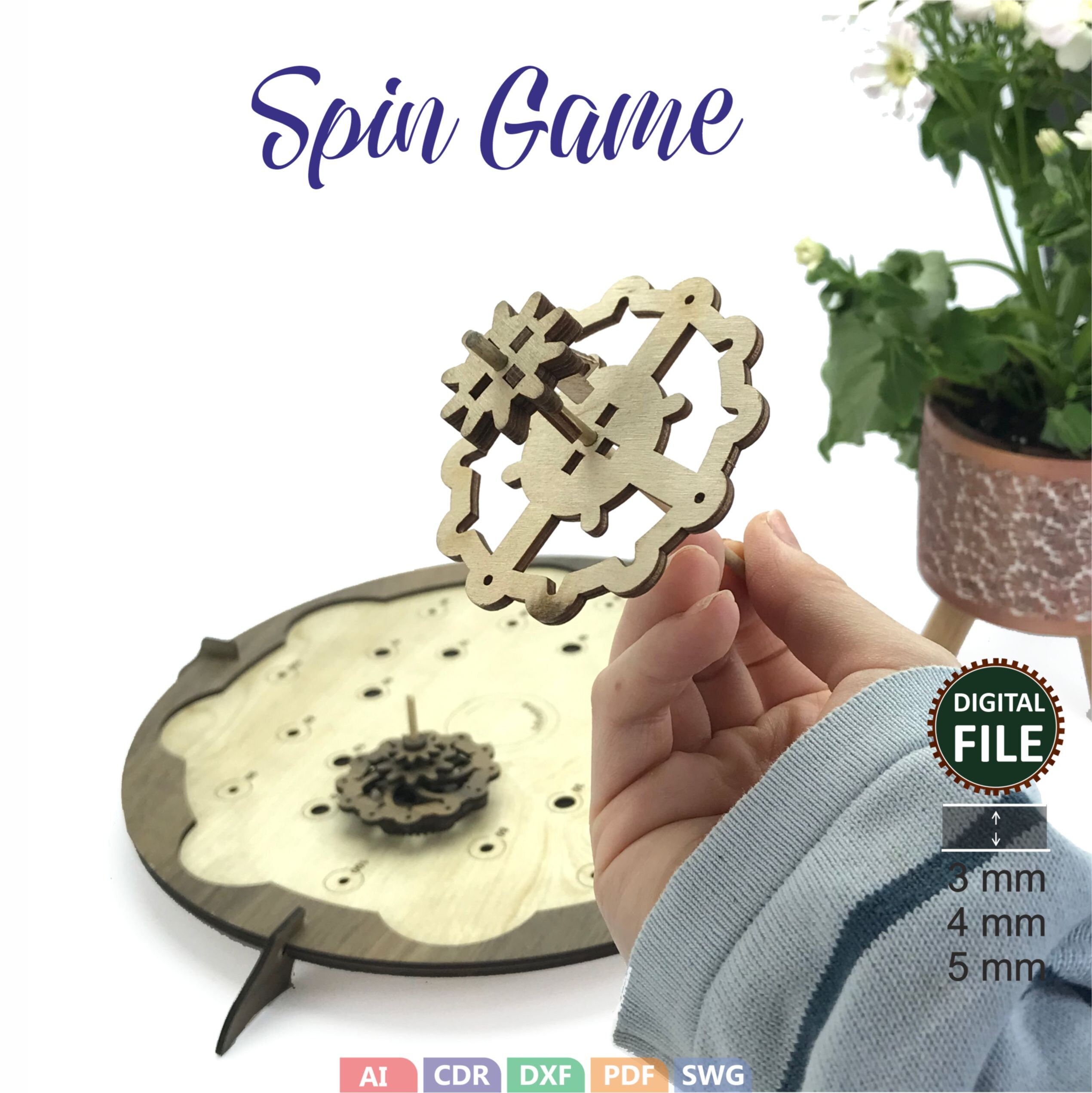 Spin Game Spin Game Plan Spin Game Svg Spin Tops Wooden - Etsy
