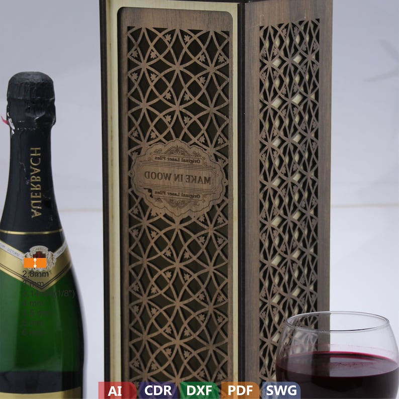 Wine Box Svg DIY Wine Box Wooden Wine Box Dxf 2.8mm 3mm - Etsy
