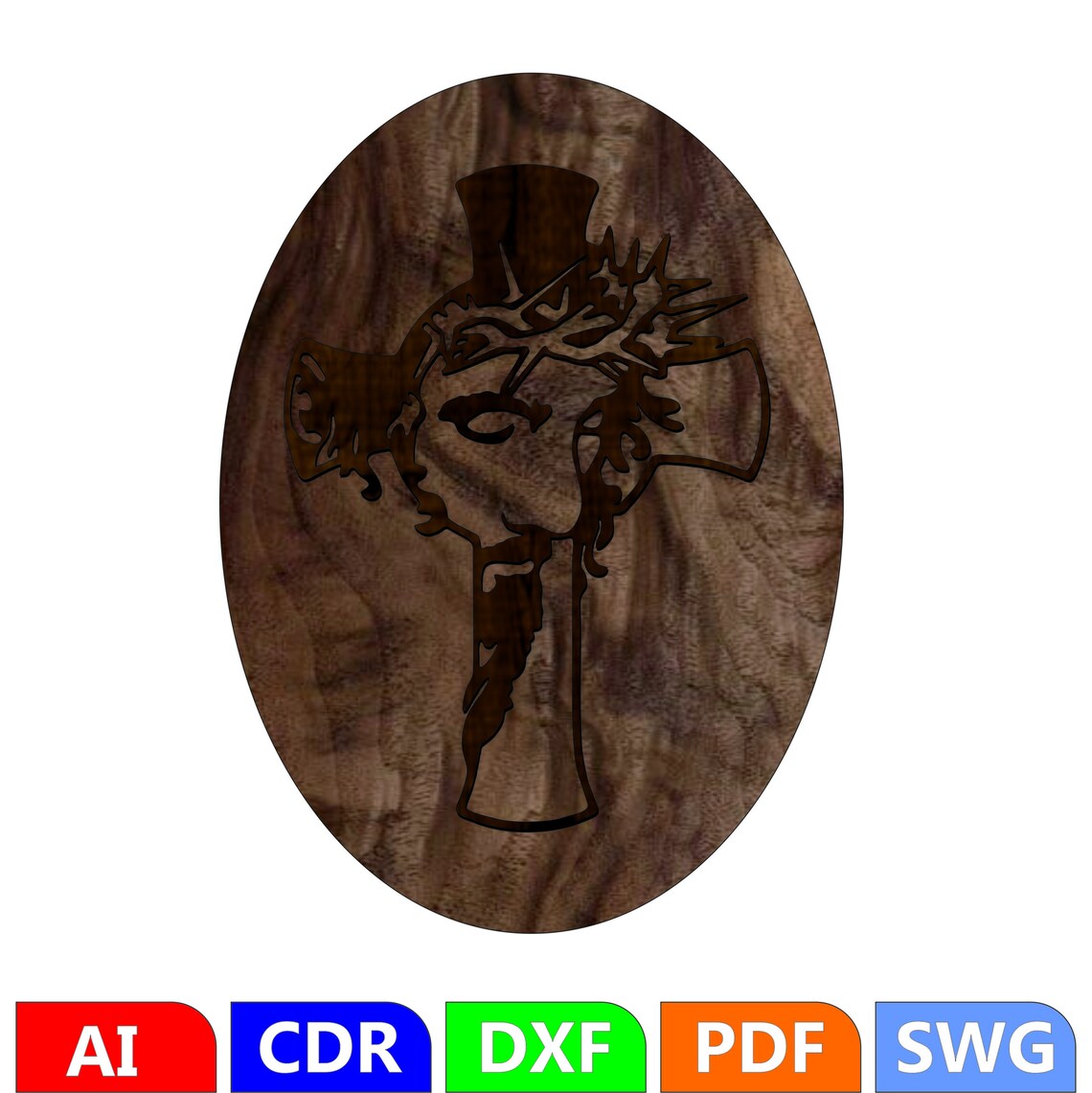 Jesus and Cross Laser Cut File. Vector File for Laser Cutting. Wall Art ...