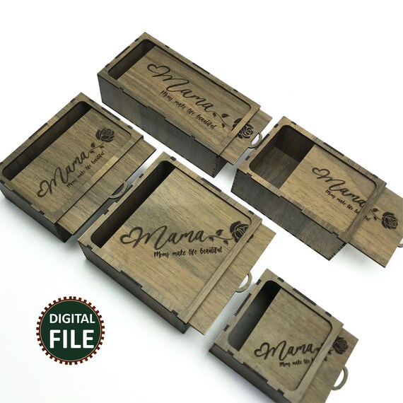 Wooden Mom-patterned Gift Box Mom Gift Box Svg Digital - Etsy