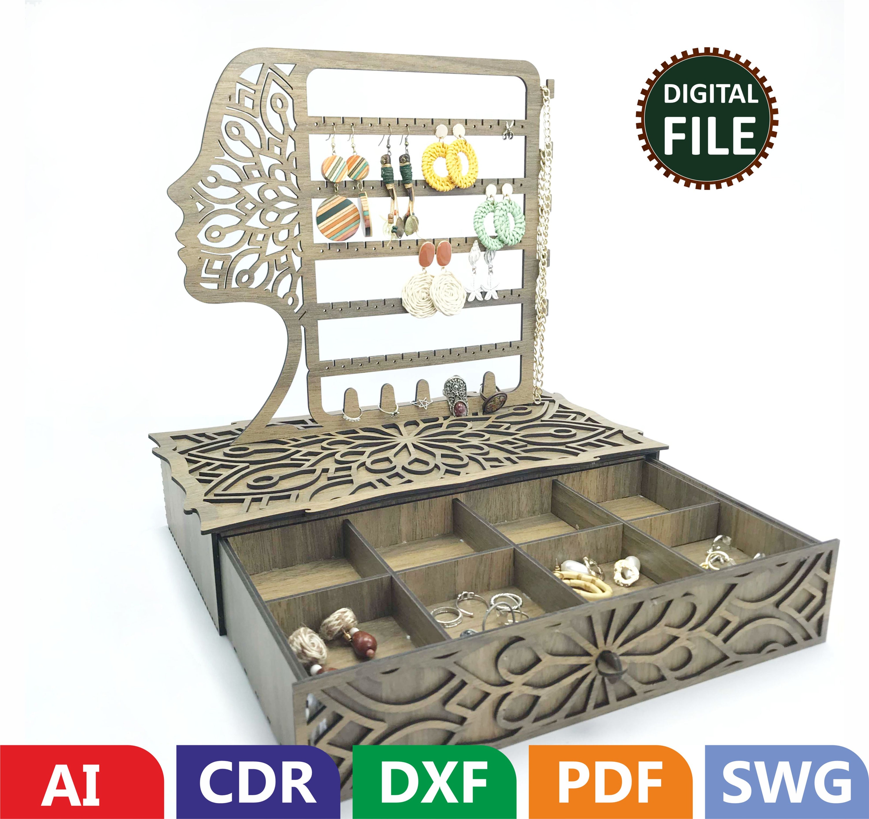 Feminine Jewelry & Trinkets Stand Svg Floral Earrings Stand - Etsy