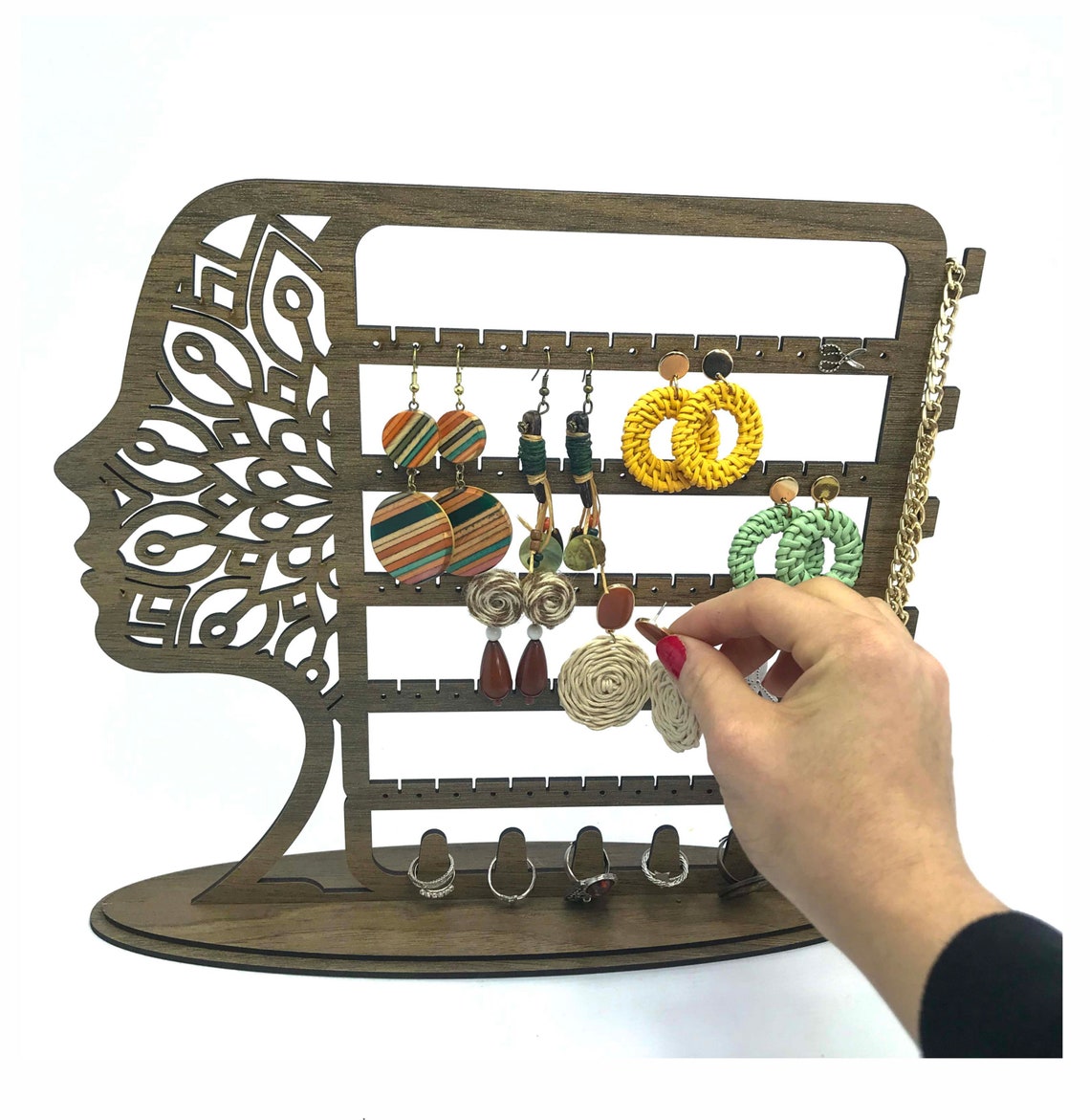 Feminine Jewelry & Trinkets Stand Svg Floral Earrings Stand - Etsy