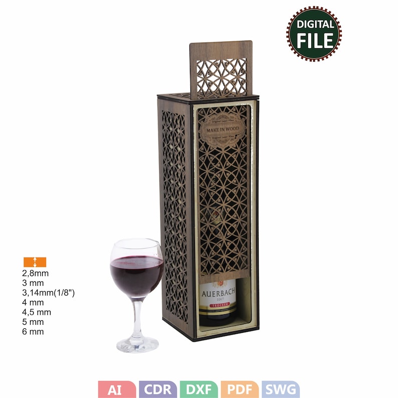 Wine Box Svg DIY Wine Box Wooden Wine Box Dxf 2.8mm 3mm - Etsy