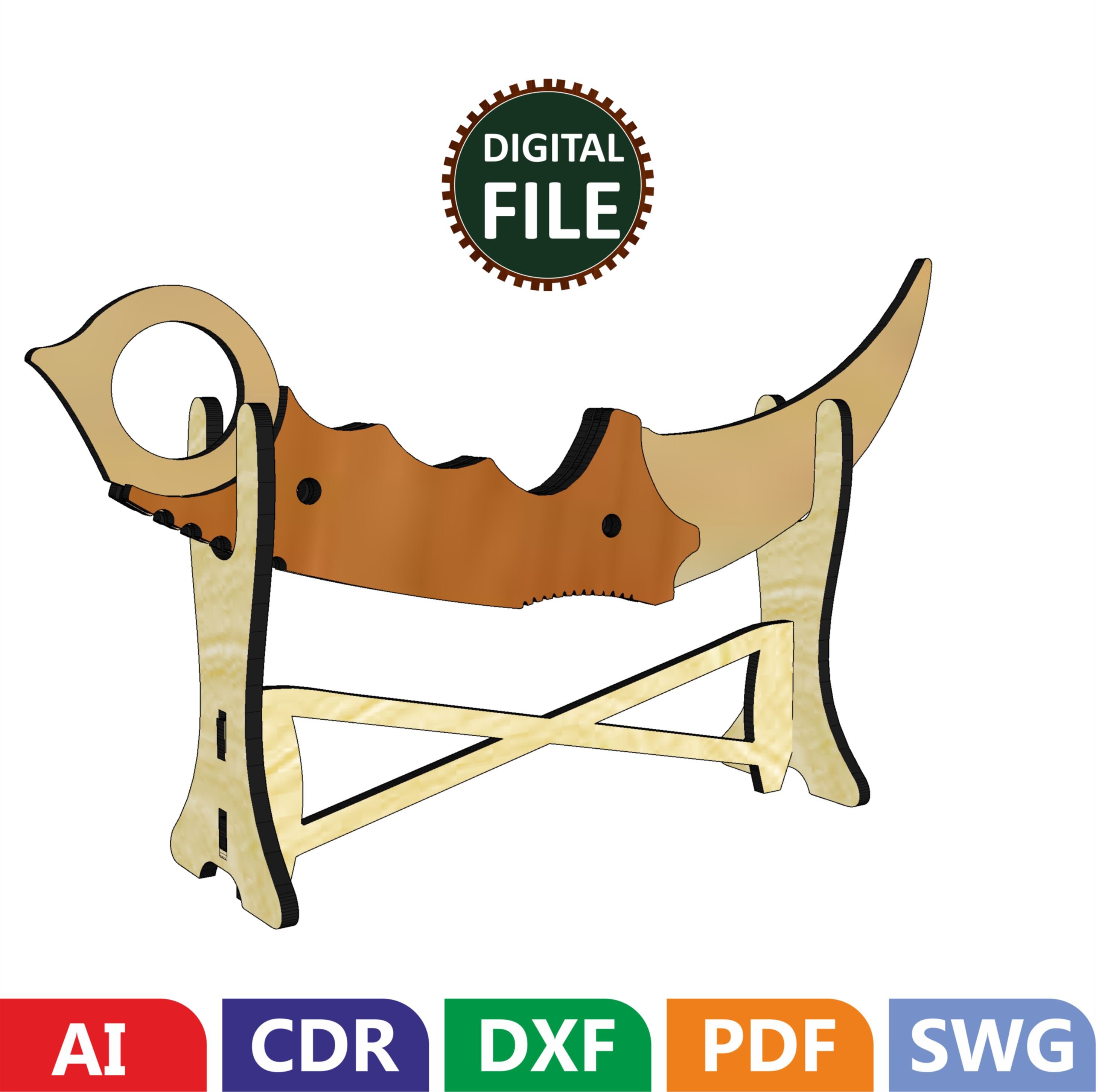 DIY Wooden Karambit Knife and Display Download Cdr Dxf Pdf - Etsy