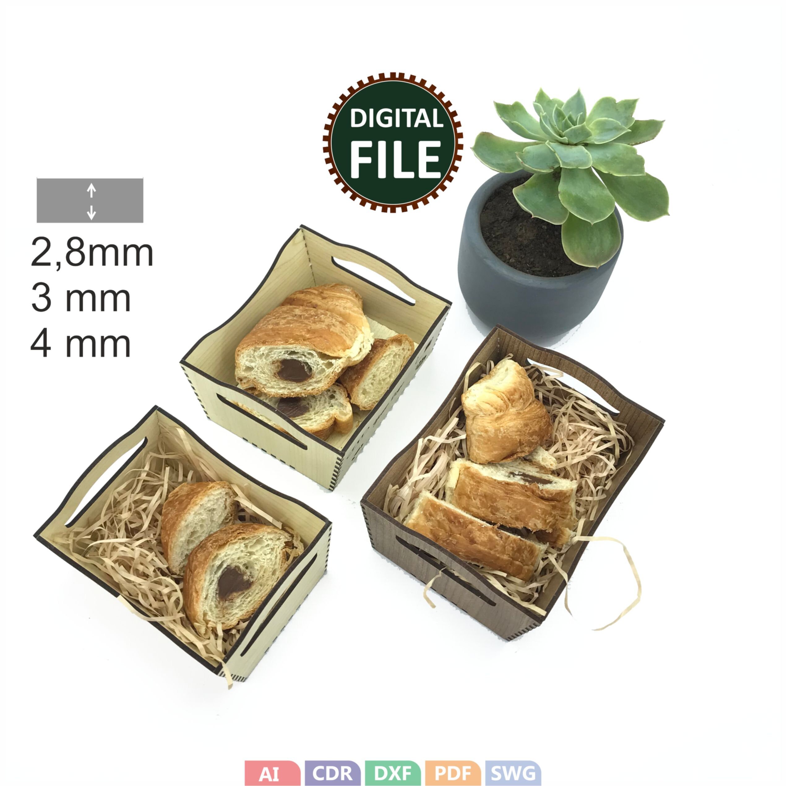 3 Different Size Bread Basket Wooden Bread Box Bread Basket - Etsy