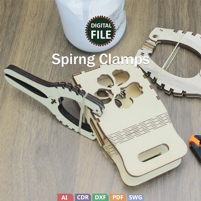 Laser Cut Clamping Clamp,spring Clamps, Hobby Clamping Clamp, DXF, SVG ...