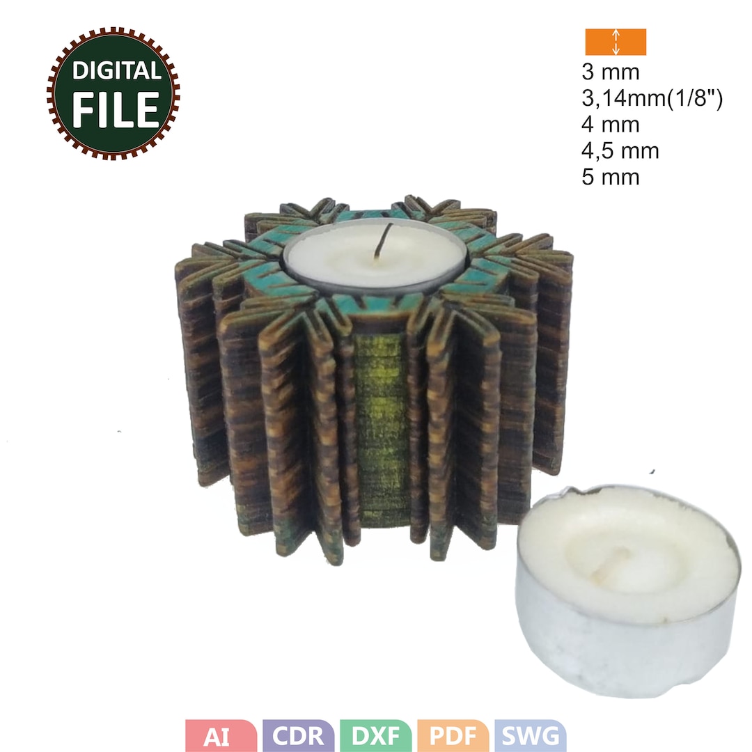 Candle Holder in Snowflake Form, Candlestick, DIY Candle Holder, Laser ...