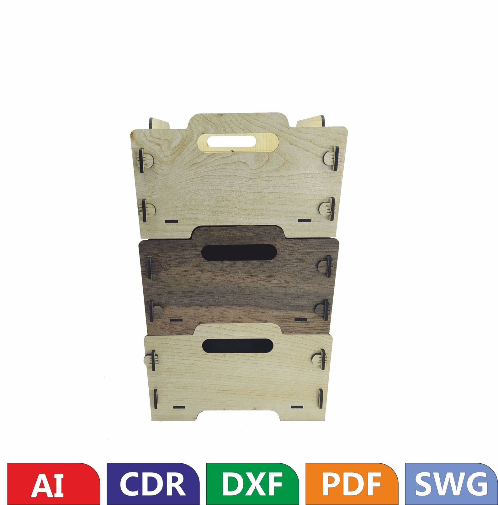 Stackable Compartment Storage Boxes, Laser Cut Files SVG DXF, Glowforge ...