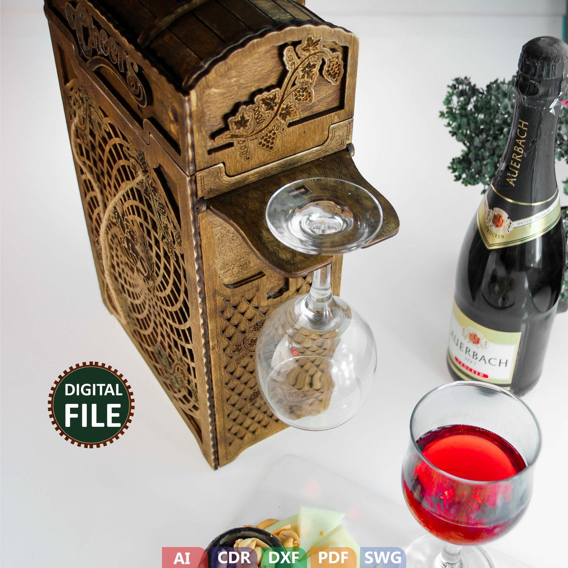 Wooden Double Wine Box Svg Gift Box for Wine Bottle 3mm - Etsy