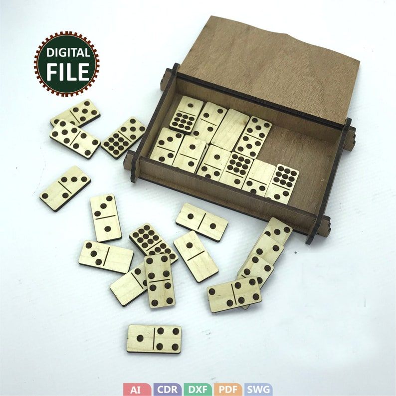 Personal Domino Set, Domino Pieces Box Stand, Dominoes Svg, Laser Cut ...