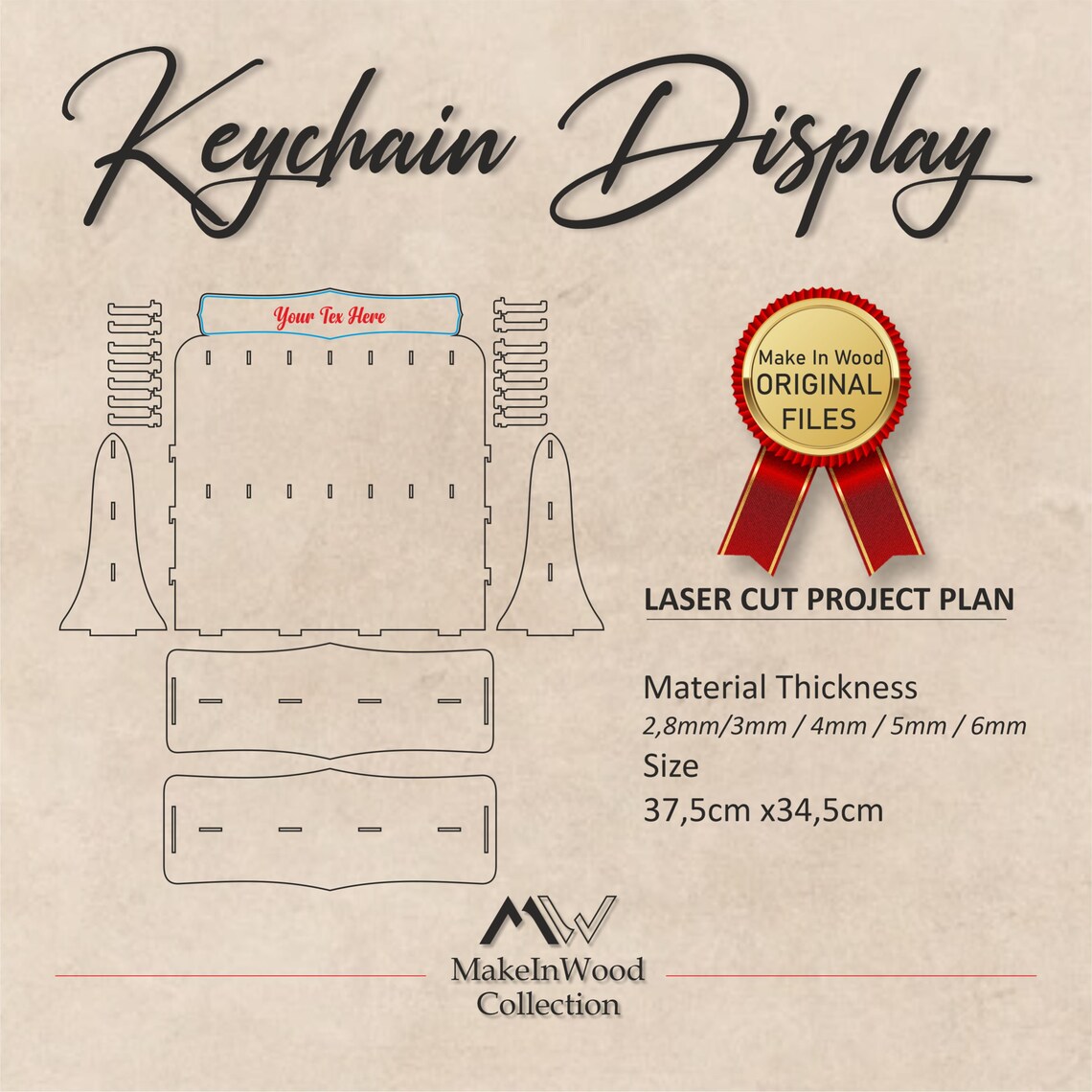 Keychain Collar Display Digital File SVG PDF Instant - Etsy