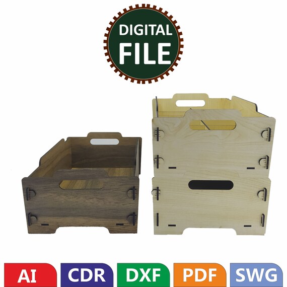 Stackable Compartment Storage Boxes Laser Cut Files SVG DXF - Etsy