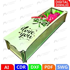 Rose Box Made of Wood, Grate Gift, Laser Cut Files, DXF, SWG Files ...