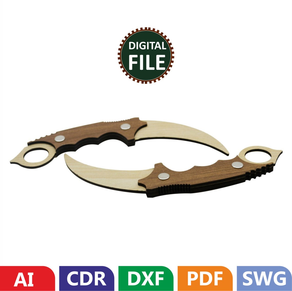 DIY Wooden Karambit Knife and Display Download Cdr Dxf Pdf - Etsy