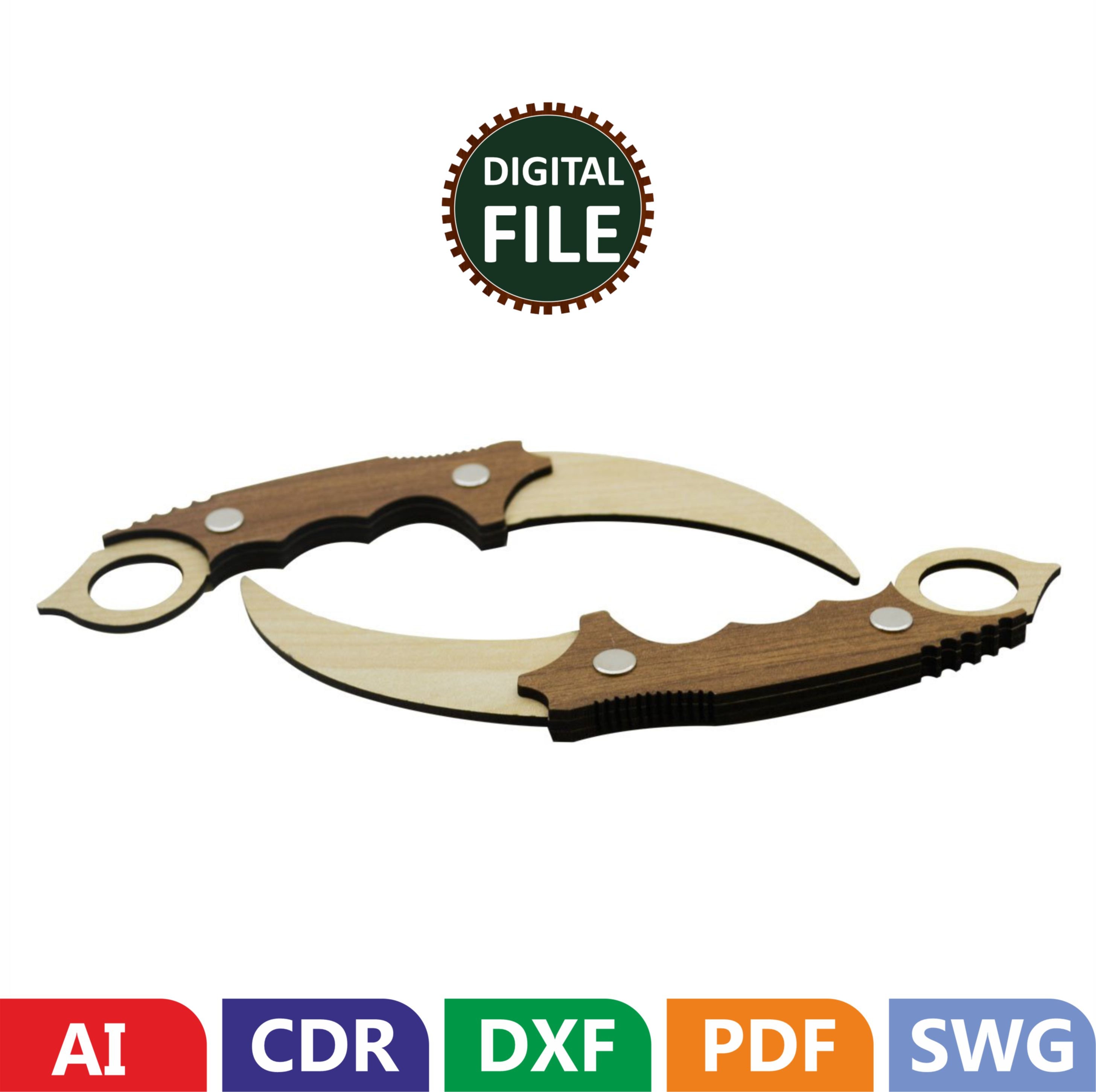 DIY Wooden Karambit Knife and Display Download Cdr Dxf Pdf VECTOR ...