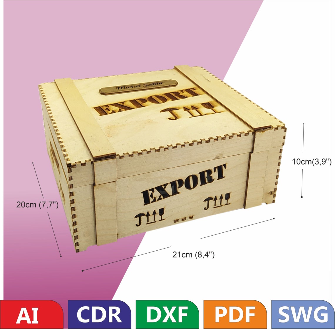 Export Themed Wooden Gift Box Wooden Gift Box Svg Wooden - Etsy