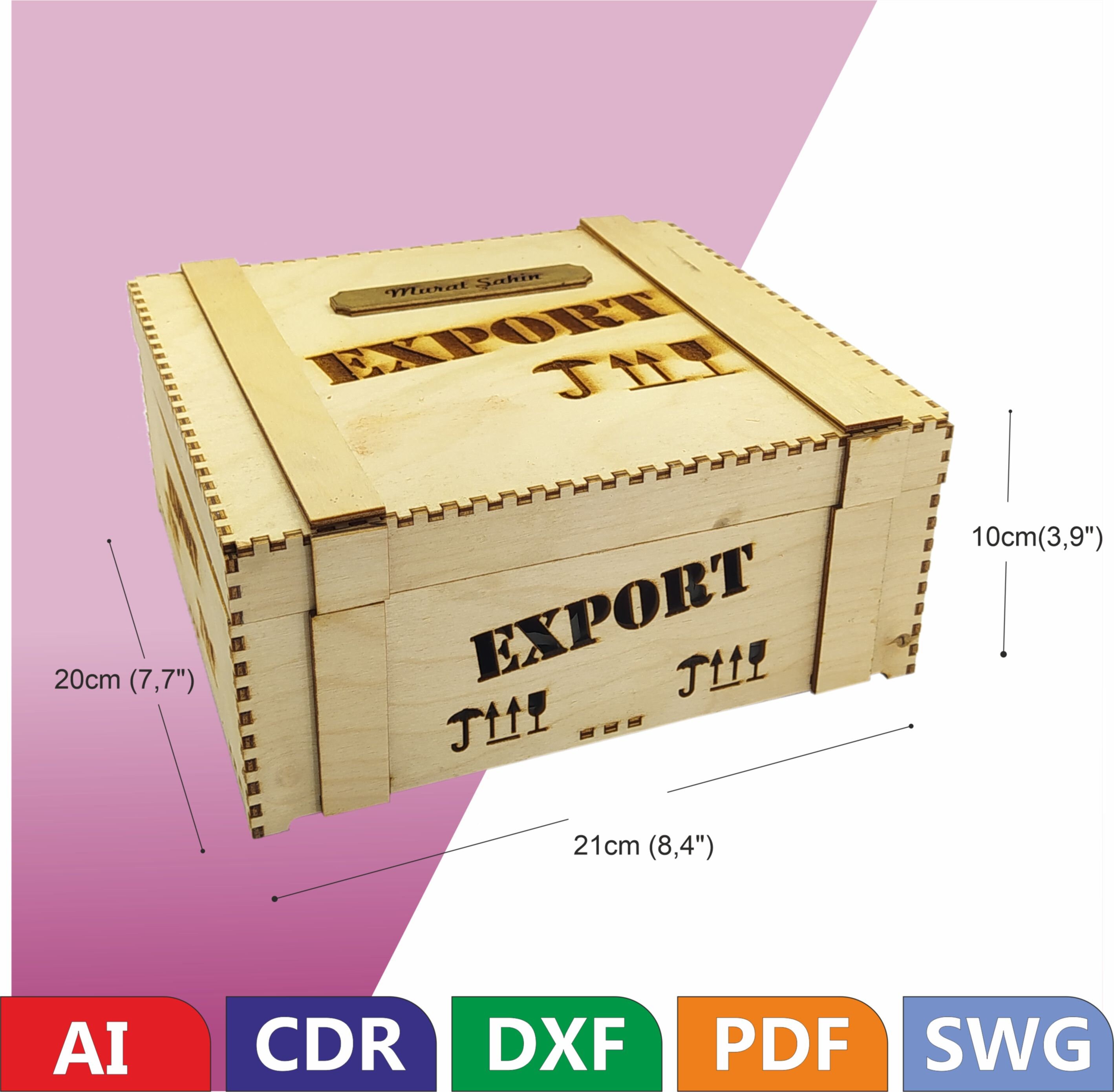 Export Themed Wooden Gift Box, Wooden Gift Box Svg, Wooden Packaging ...