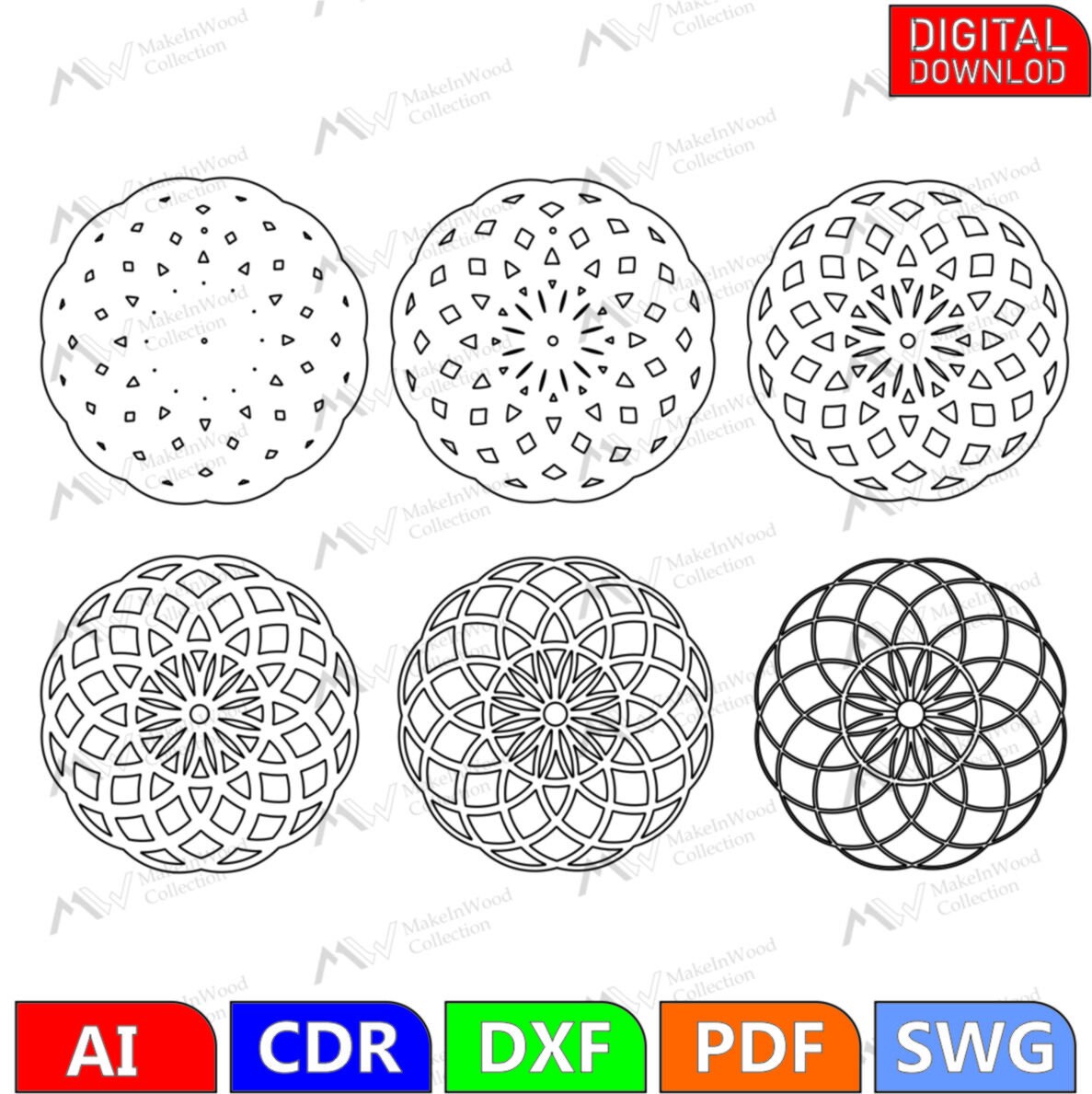 3D Mandala Swg Files Multilayer Panel for Laser Cutting SVG - Etsy