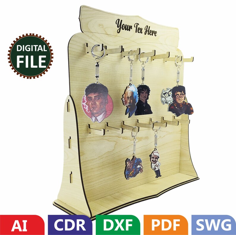 Keychain Collar Display Digital File SVG PDF Instant - Etsy