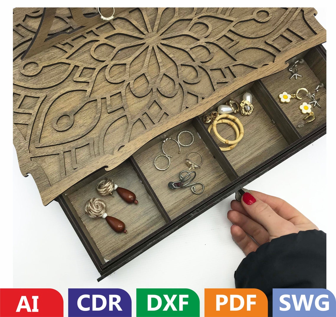 Feminine Jewelry & Trinkets Stand Svg Floral Earrings Stand - Etsy