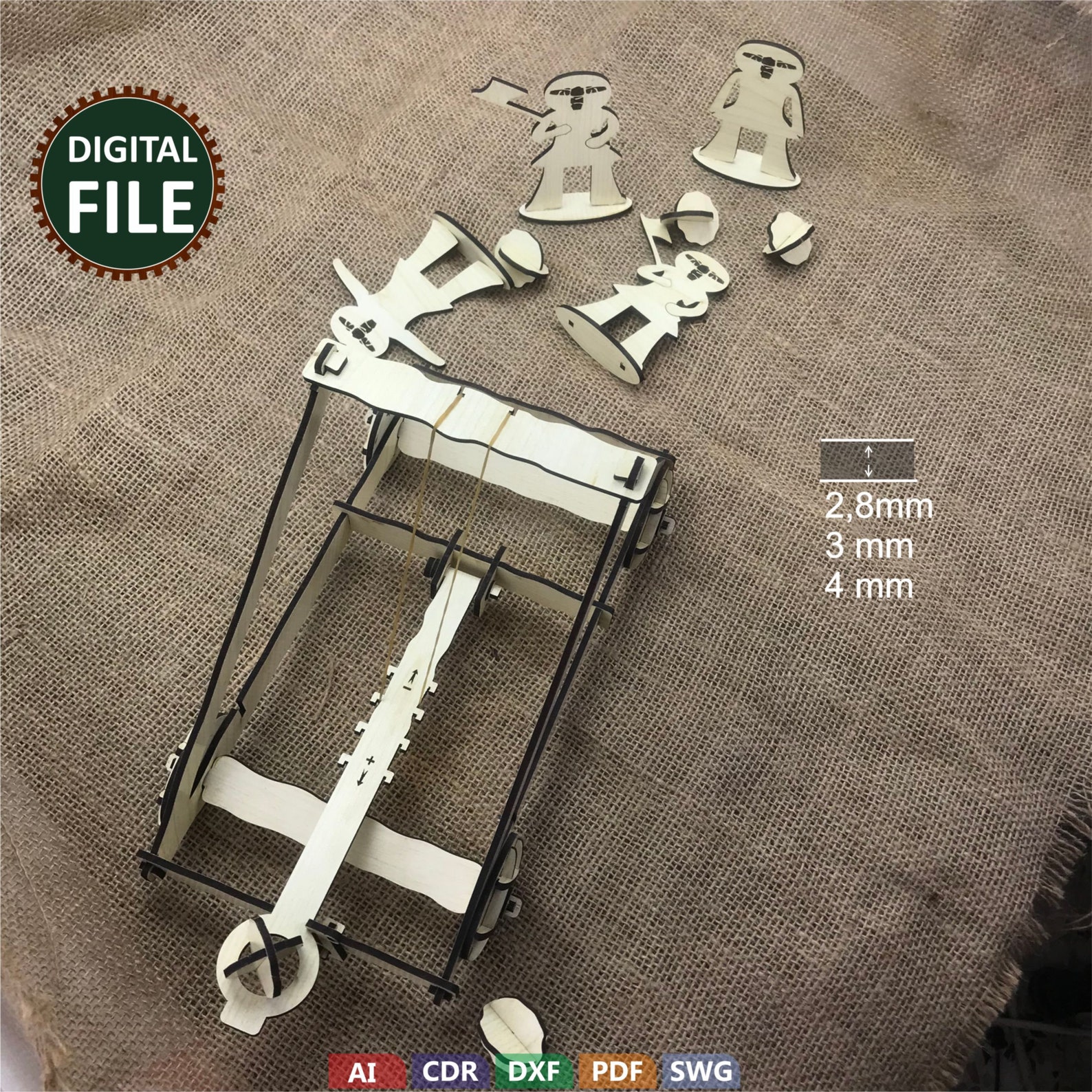 Catapult Laser Cut Files Vector Laser Cut Dxf Model | Etsy