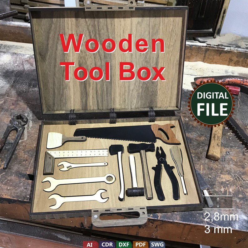 Wooden Tool Kit Wooden Tool Case Tool Kit Svg Tool Case - Etsy