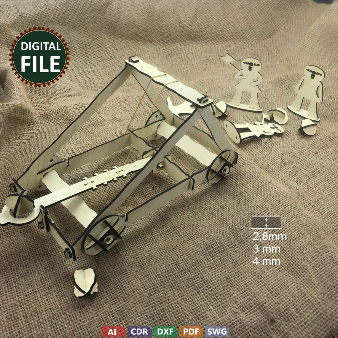 Catapult Laser Cut Files Vector Laser Cut Dxf Model | Etsy