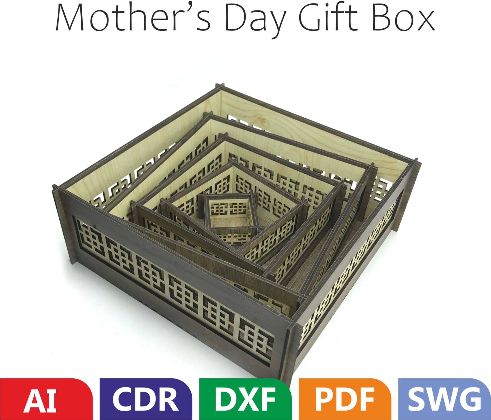 Nested Boxes Svg 5 Sizes Mother's Day Gift Box Mom Gift - Etsy