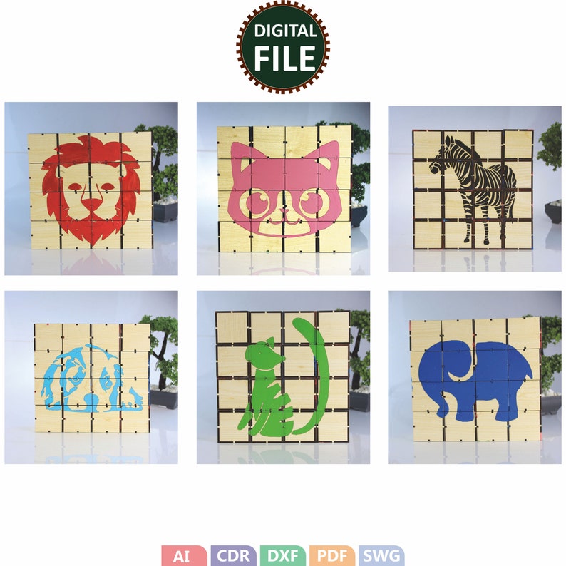 Decorative Cubes, 3d Puzzle Svg, Digital File, Wooden Puzzle, Toy ...