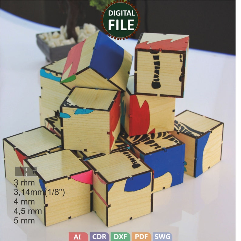 Decorative Cubes 3d Puzzle Svg Digital File Wooden Puzzle - Etsy