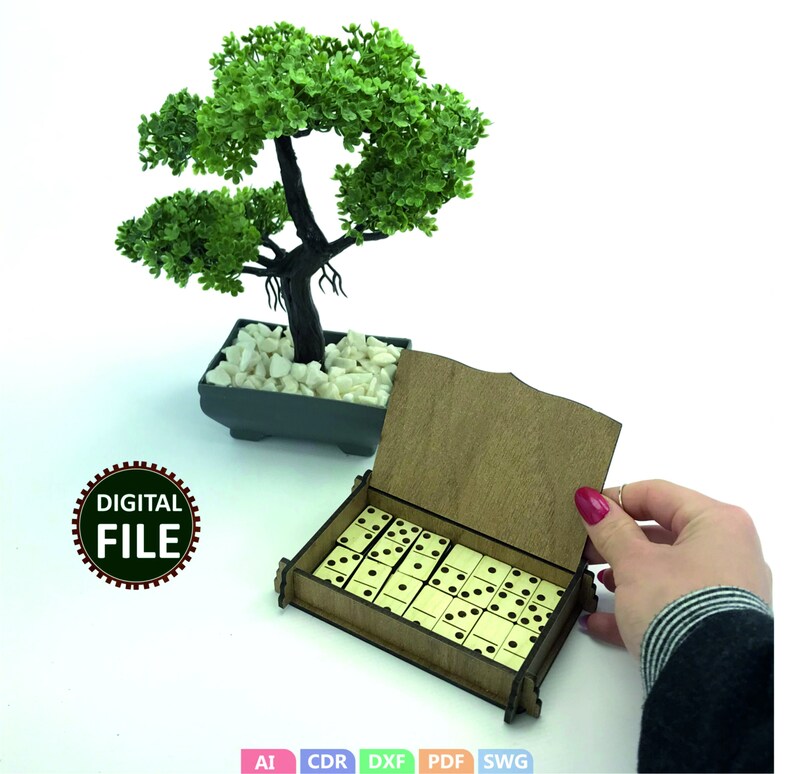 Personal Domino Set, Domino Pieces Box Stand, Dominoes Svg, Laser Cut ...