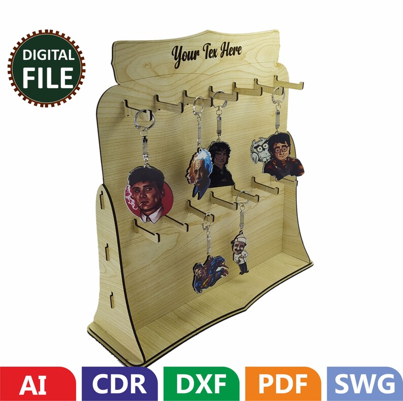 Keychain Collar Display Digital File SVG PDF Instant - Etsy