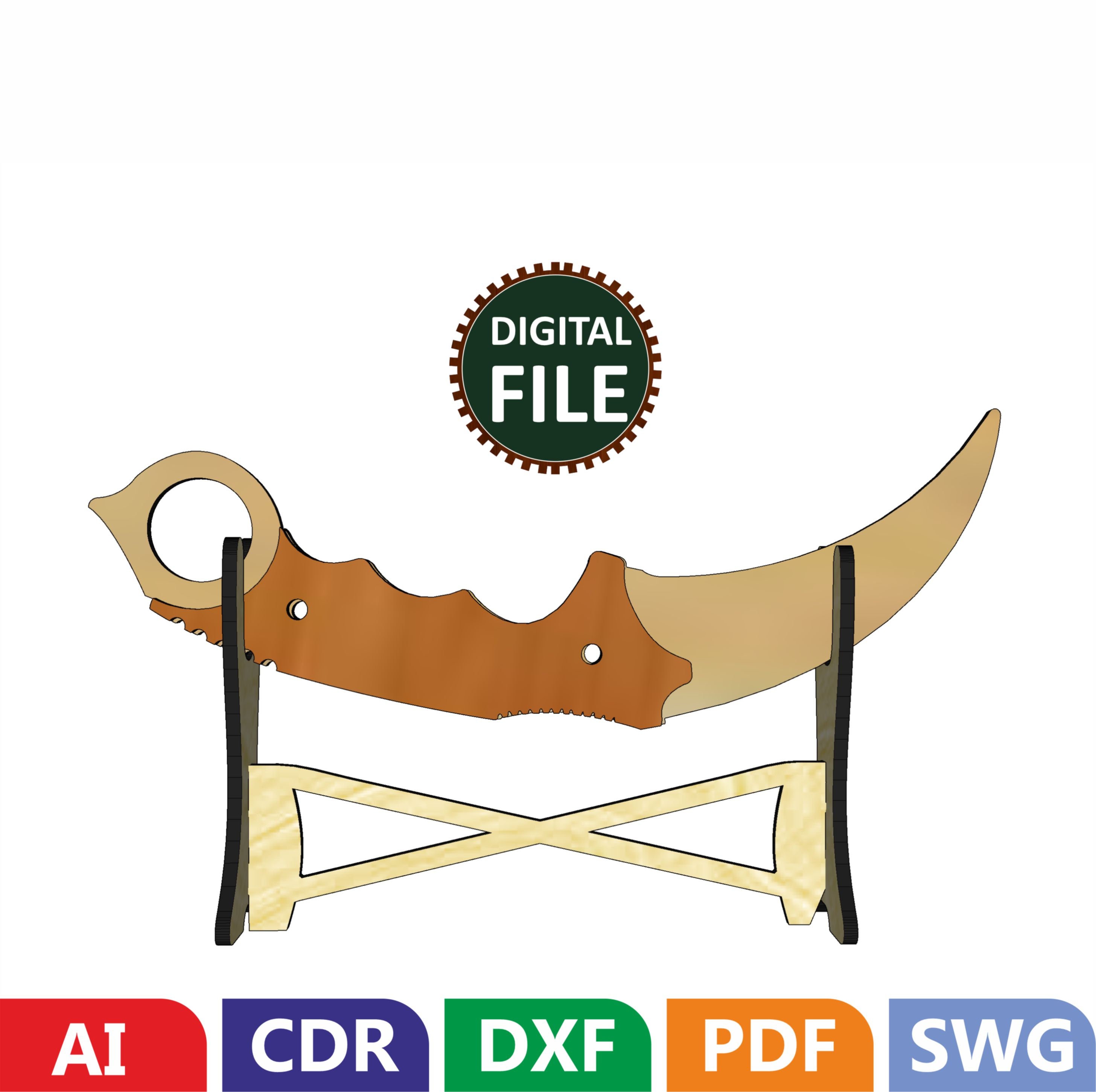 DIY Wooden Karambit Knife and Display Download Cdr Dxf Pdf - Etsy